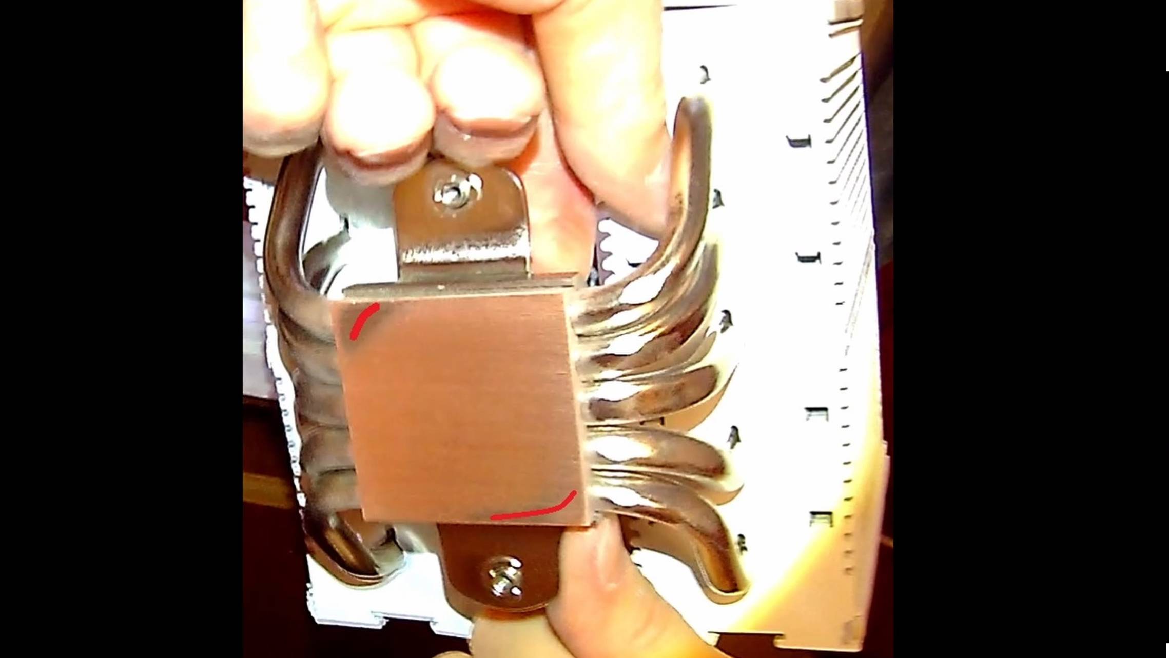 Выровнять пятку кулера