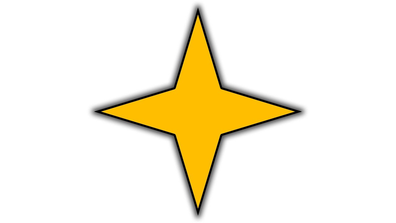 Как начертить четырёхконечную звезду | Невыпуклый многоугольник