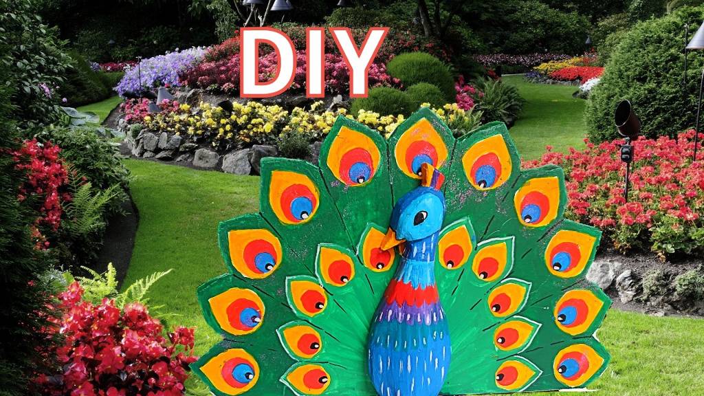 Как сделать павлина для дачи, садовые скульптуры своими руками