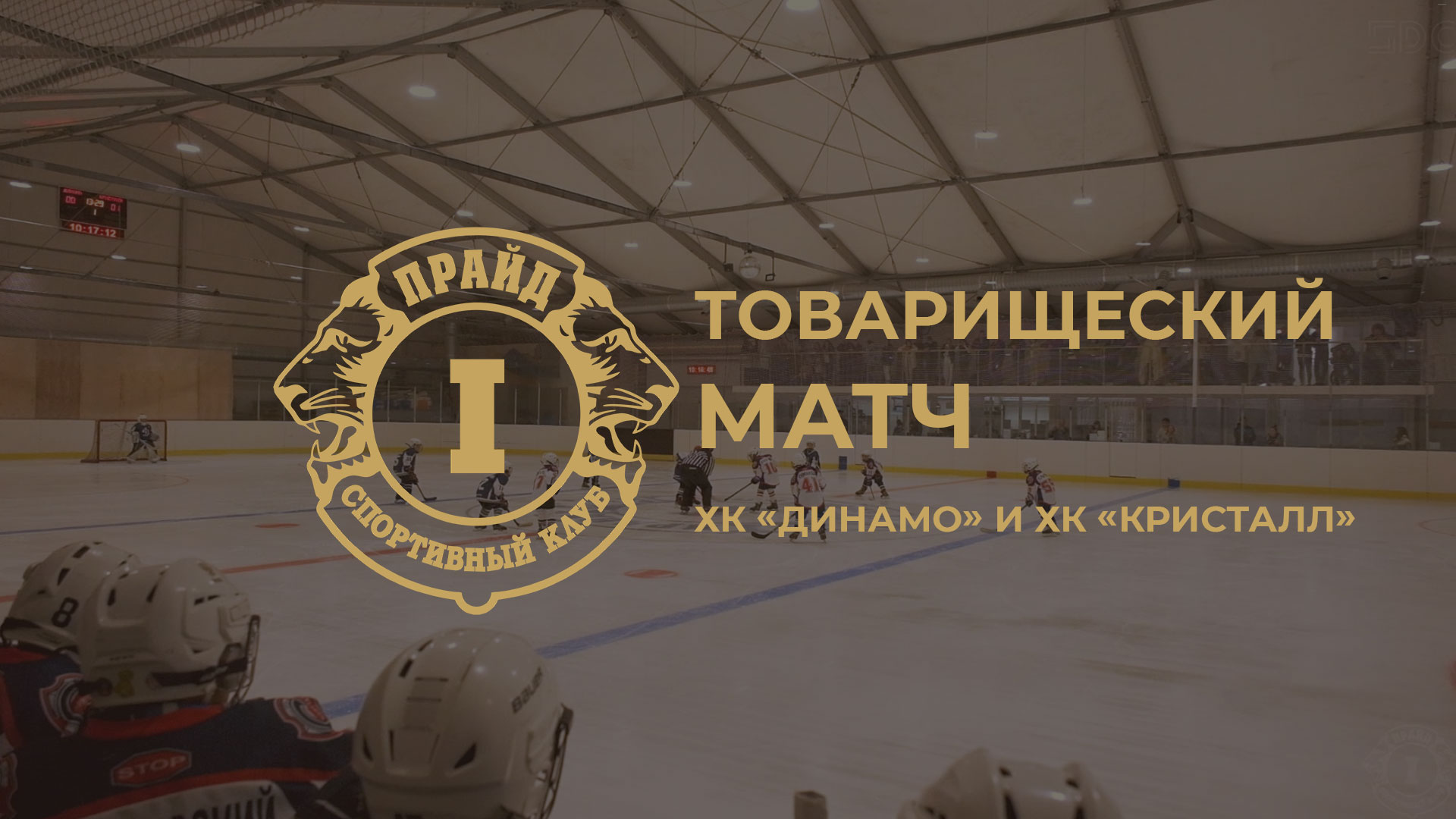 Товарищеский матч детских хоккейных команд ХК Динамо и ХК Кристалл Эмоции, дружба и обучение на льду