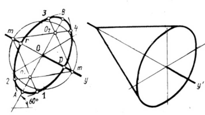 Как начертить овал во фронтальной плоскости