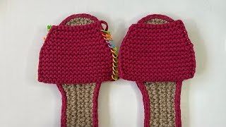 Домашние вязаные тапочки_4 урок. Эластичный верх для тапочек из трикотажной пряжи спицами