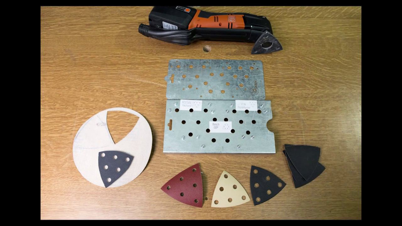 Наждачка для реноватора. Комбо Шаблон Ш-3 - пробивка отверстий в наждачке в форме дельты.