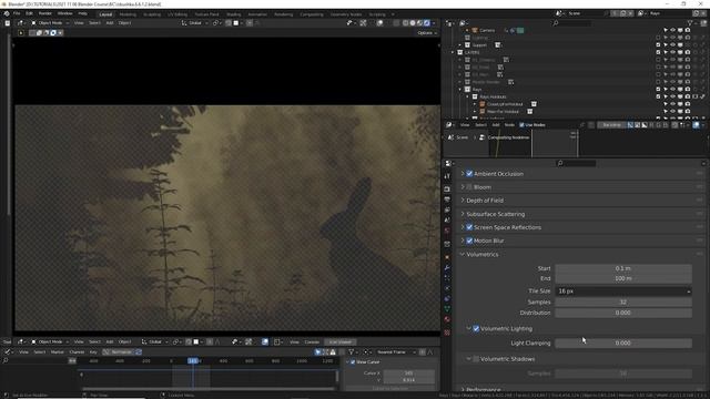 Blender Избушка ► 6.6. Сборка. Лучи Света.
