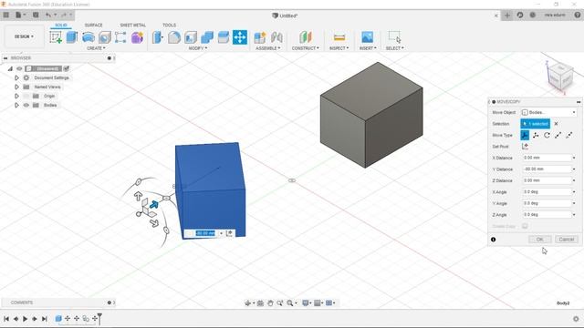 20. Fusion 360. Панель  Modify . Инструменты  Move Copy ,  Align  и  Delete
