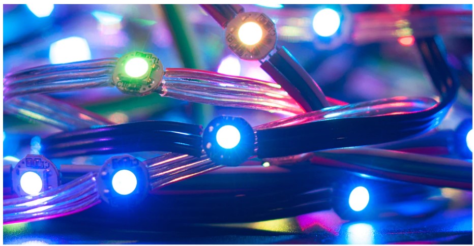 Новогодняя гирлянда своими руками, на адресной ленте WS2812b 50 led.mp4