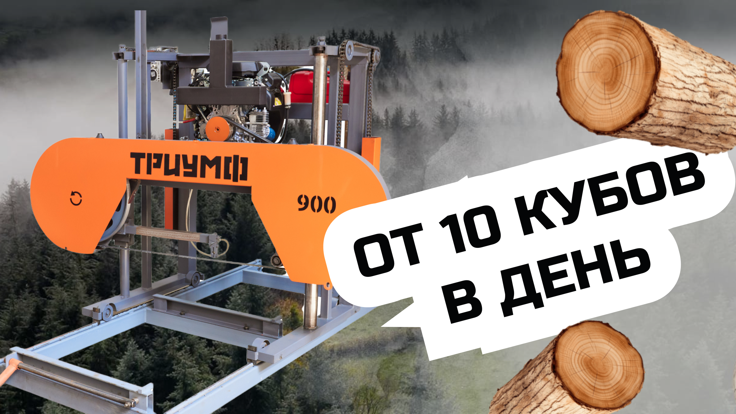 Ленточная пилорама Триумф от завода Энерготех