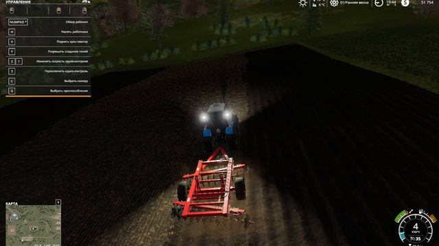 ПРОХОЖДЕНИЕ Farming simulator 19(3) 
выполняем контракт на вспашку