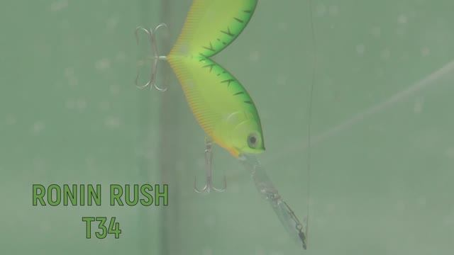 Игра троллингового воблера Ronin Rush T-34 приманка на судака