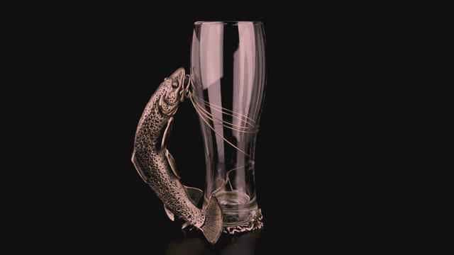 Бокал для пива Форель (латунь, стекло)