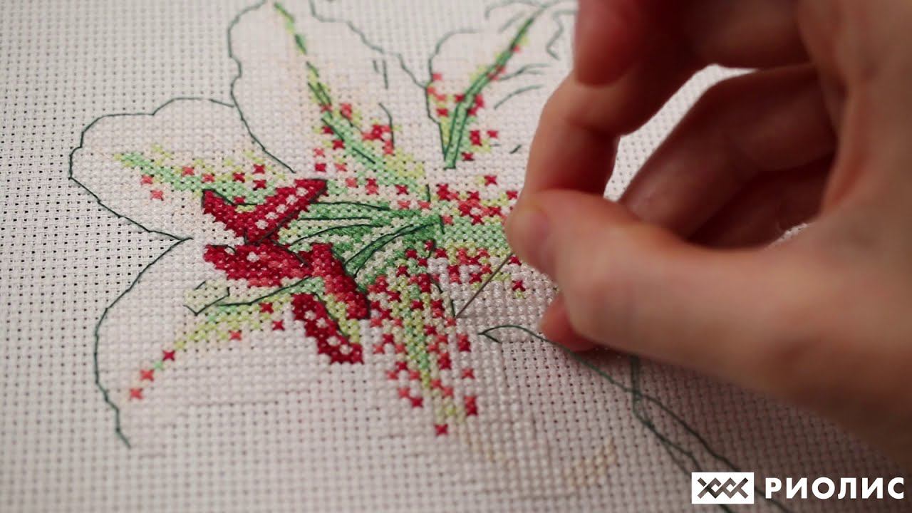 Вышивка блэкворк 1915 «Белые лилии». Мастер-класс по новинке РИОЛИС