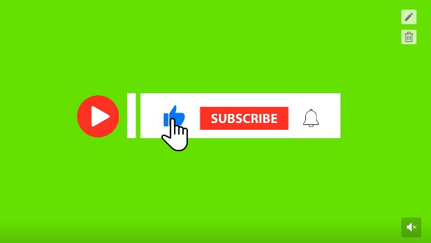 Кнопка подписаться на Хромакей — вот как она должна выглядеть