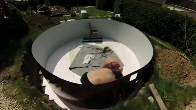 Сборка круглого чешского бассейна Azuro