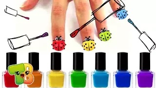 Nail-Art Ladybug Рисуем на ногтях Детский маникюр Простые рисунки на ногтях drawings on the nails