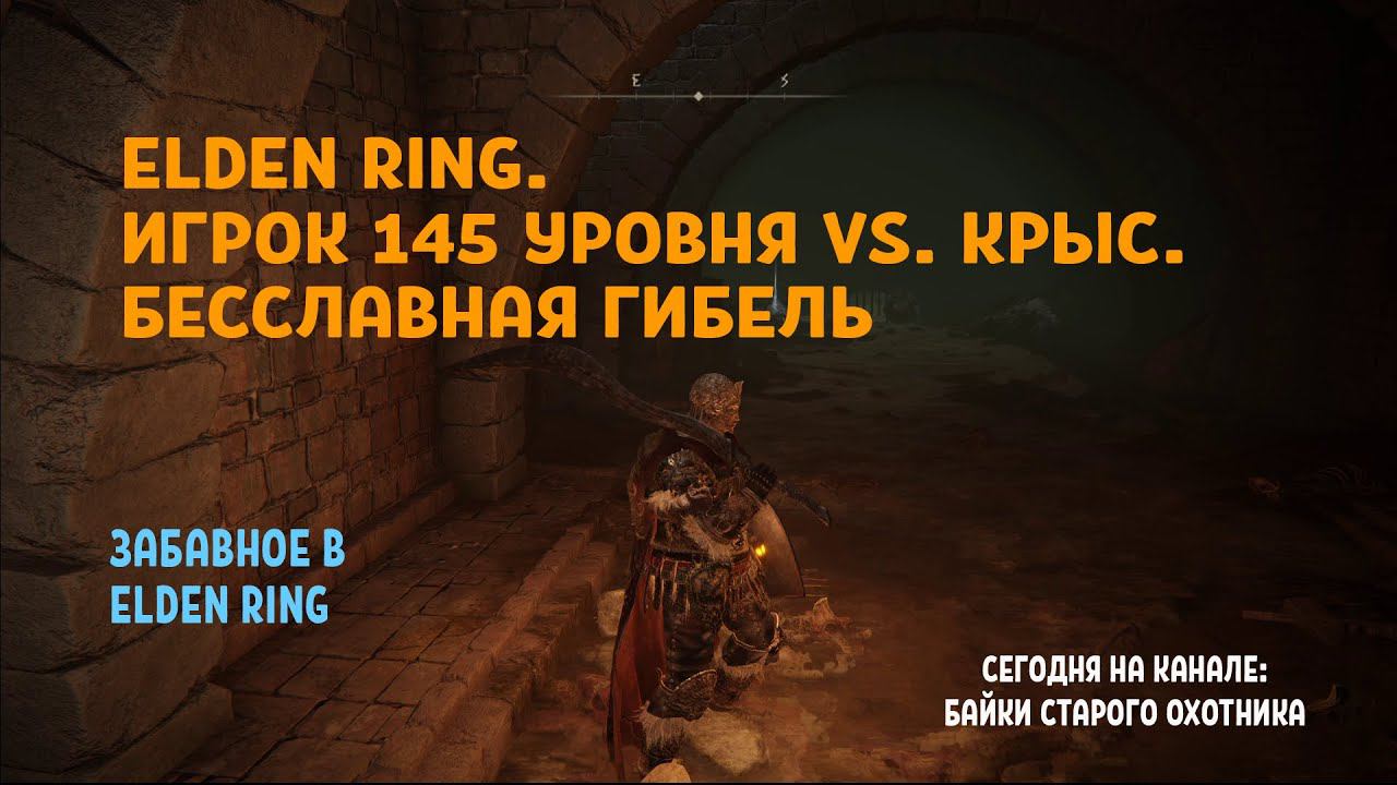 Elden Ring. Игрок 145 уровня против двух крыс.  Бесславная гибель.