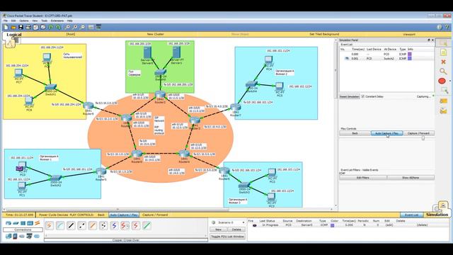 Урок 43. Cisco Packet Tracer. Объединяем сети филиалов по VPN GRE с помощью статических маршрутов