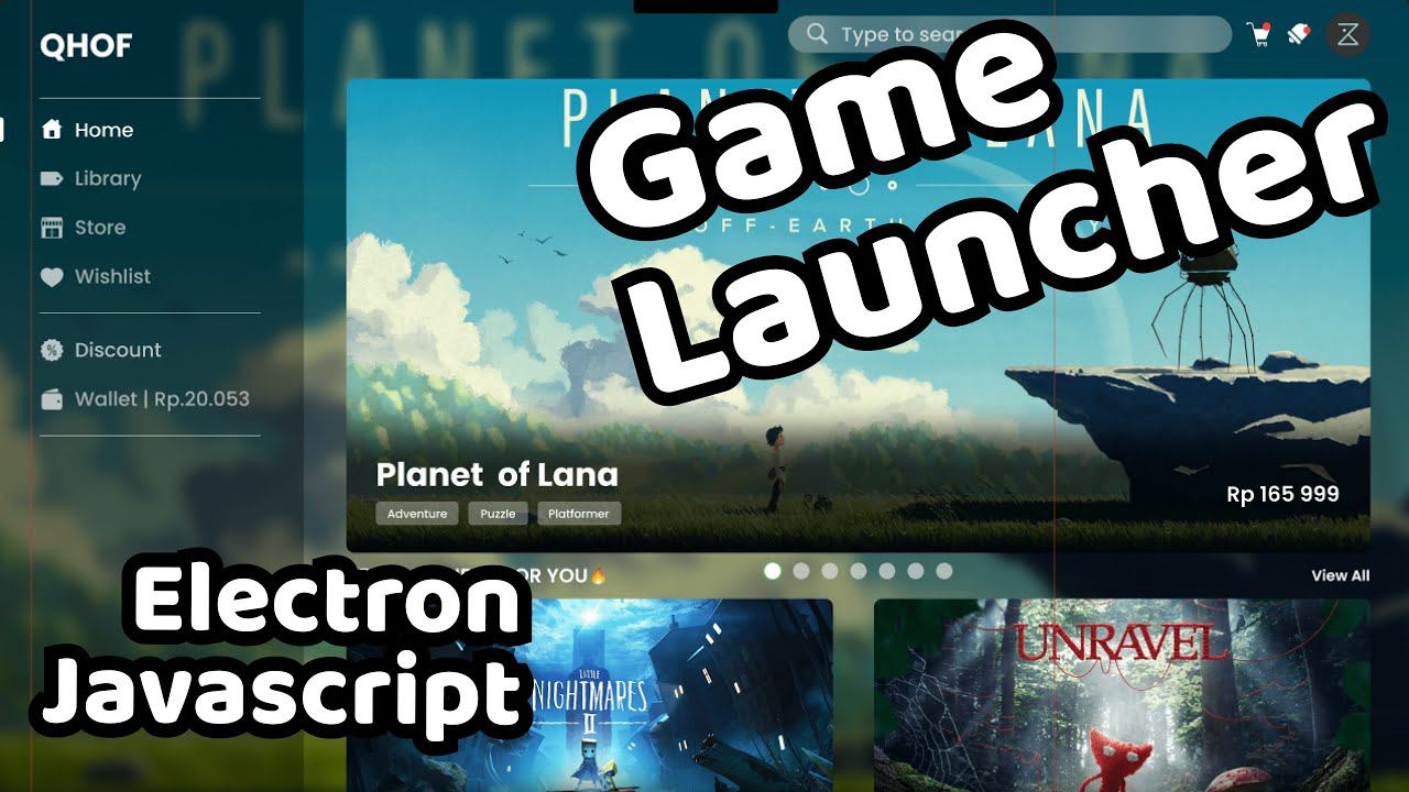 Разработка game launcher на Electron и JS. Figma.