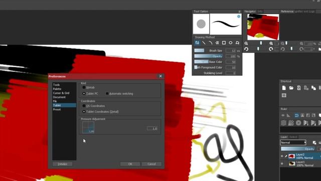 Баг в OpenCanvas 7 \ графический монитор XpPen 15.6