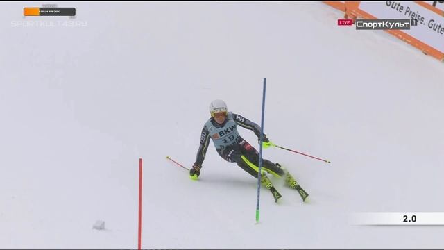 Горные лыжи. Кубок мира. Флахау. Мужчины. Слалом. 1-ая попытка.mp4