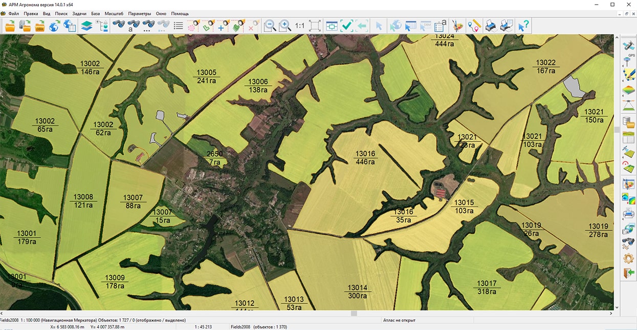 Автоматическое определение контуров пашни