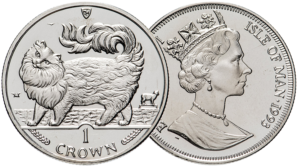 1 крона Острова Мэн 1993 года. Мейн Кун.