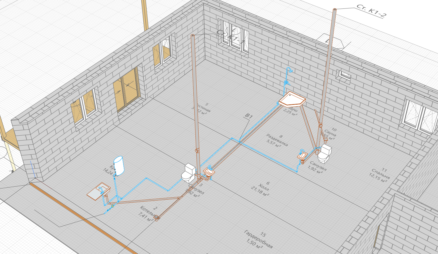 05.Renga.Коттедж.Инженерка.ВК.Моделирование ХВС_Часть2