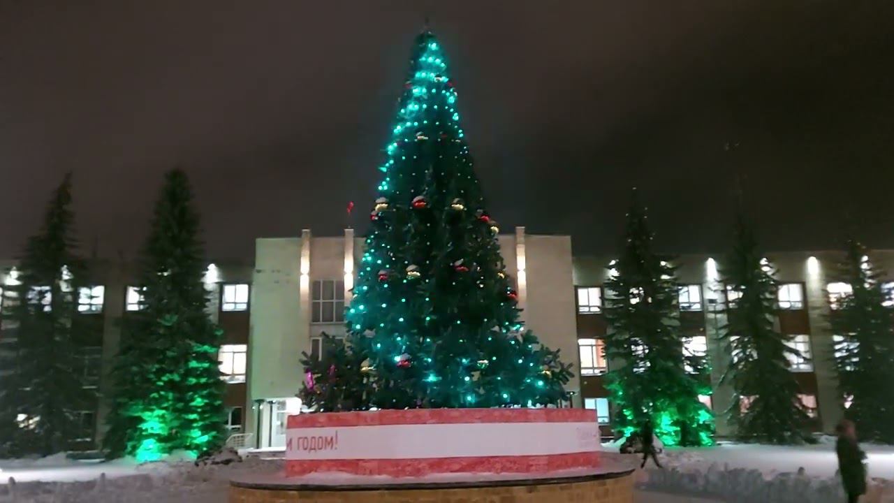 По пути из Ржева. Красивая ёлочка в Шаховской (05.12.21)