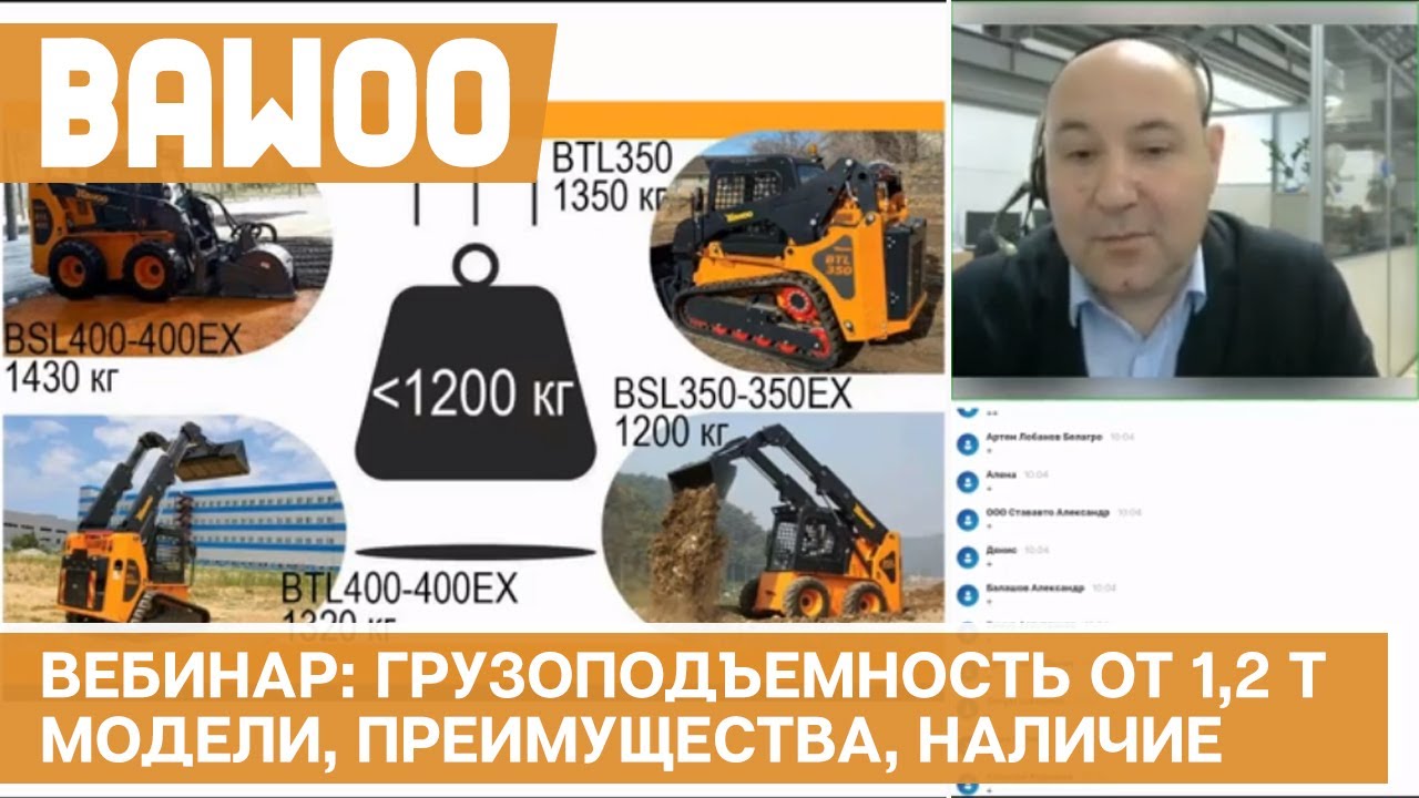 Бортовые минипогрузчики BAWOO с грузоподъемностью свыше 1200 кг – модели, преимущества, наличие