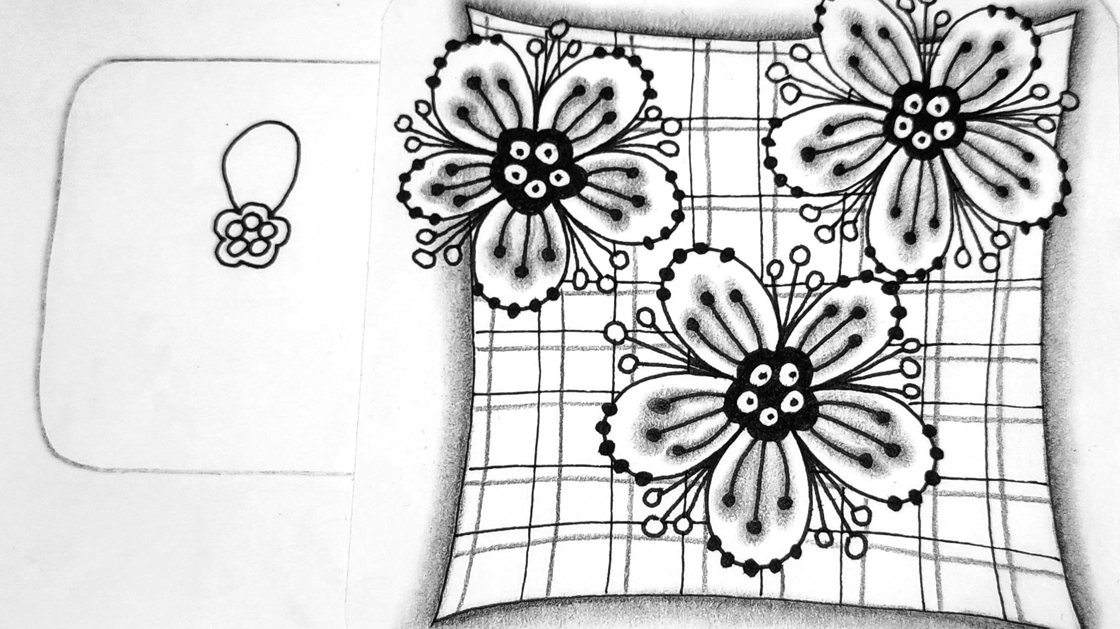 Зентангл Тангл Blossom