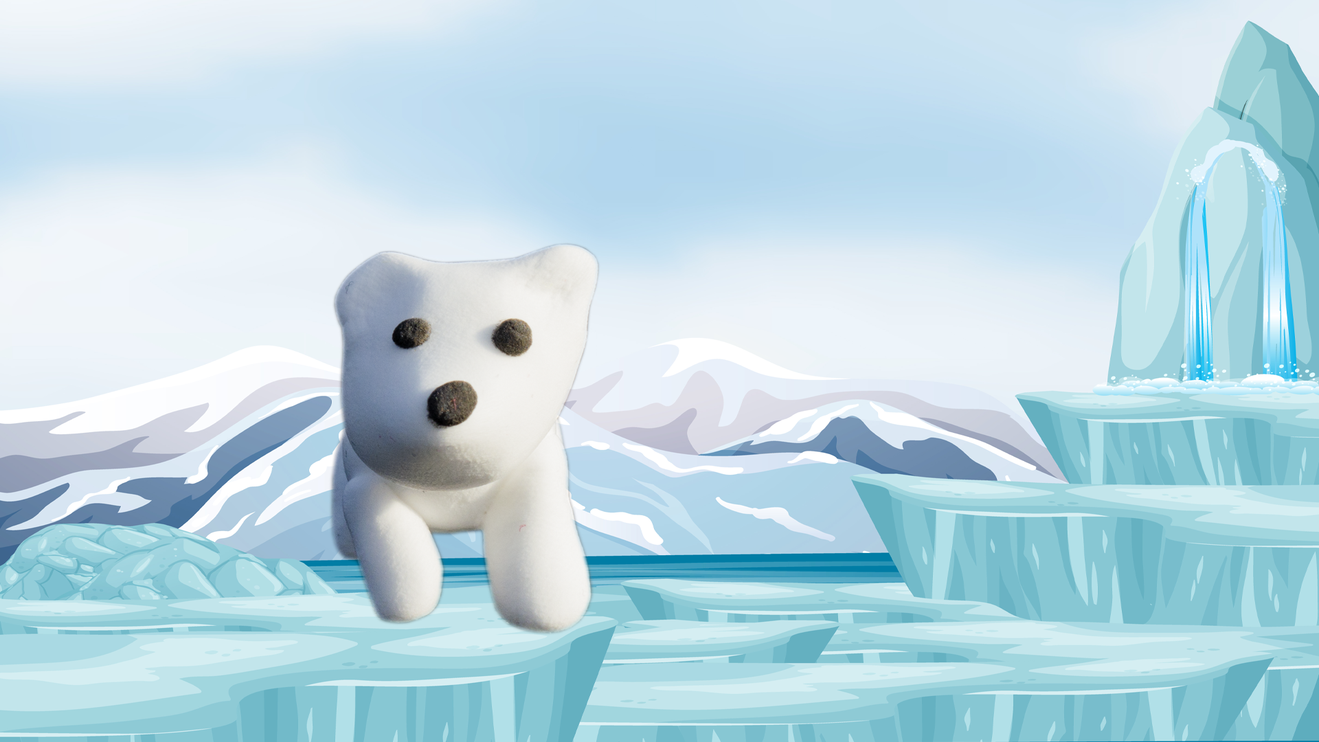 Как слепить из воздушного пластилина белого медвежонка Умку