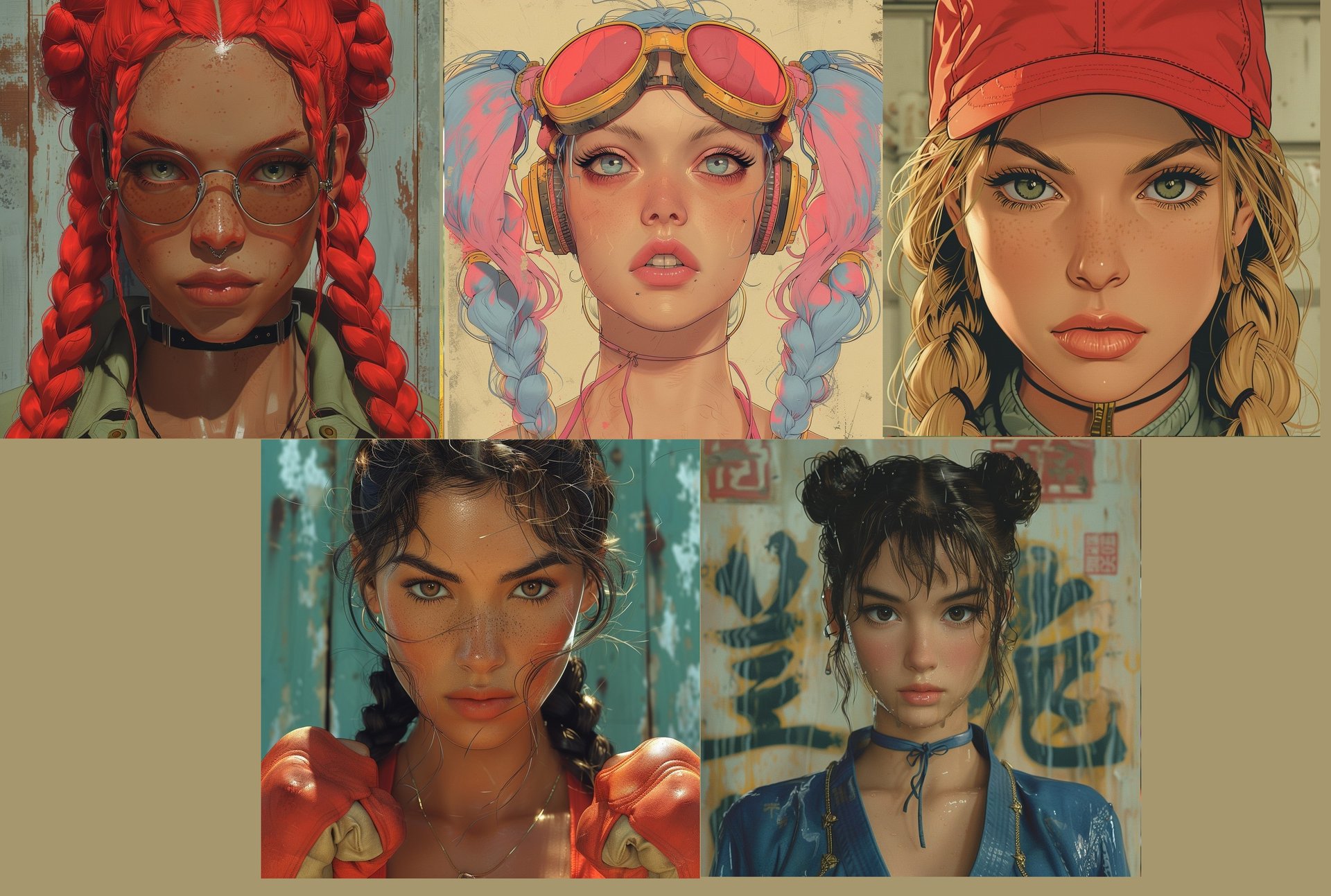 Героини игр Street Fighter в Lo-Fi стиле