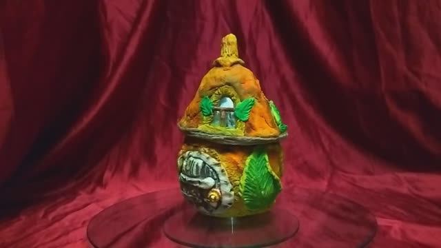 Домик из соленого теста "Домик-тыква"