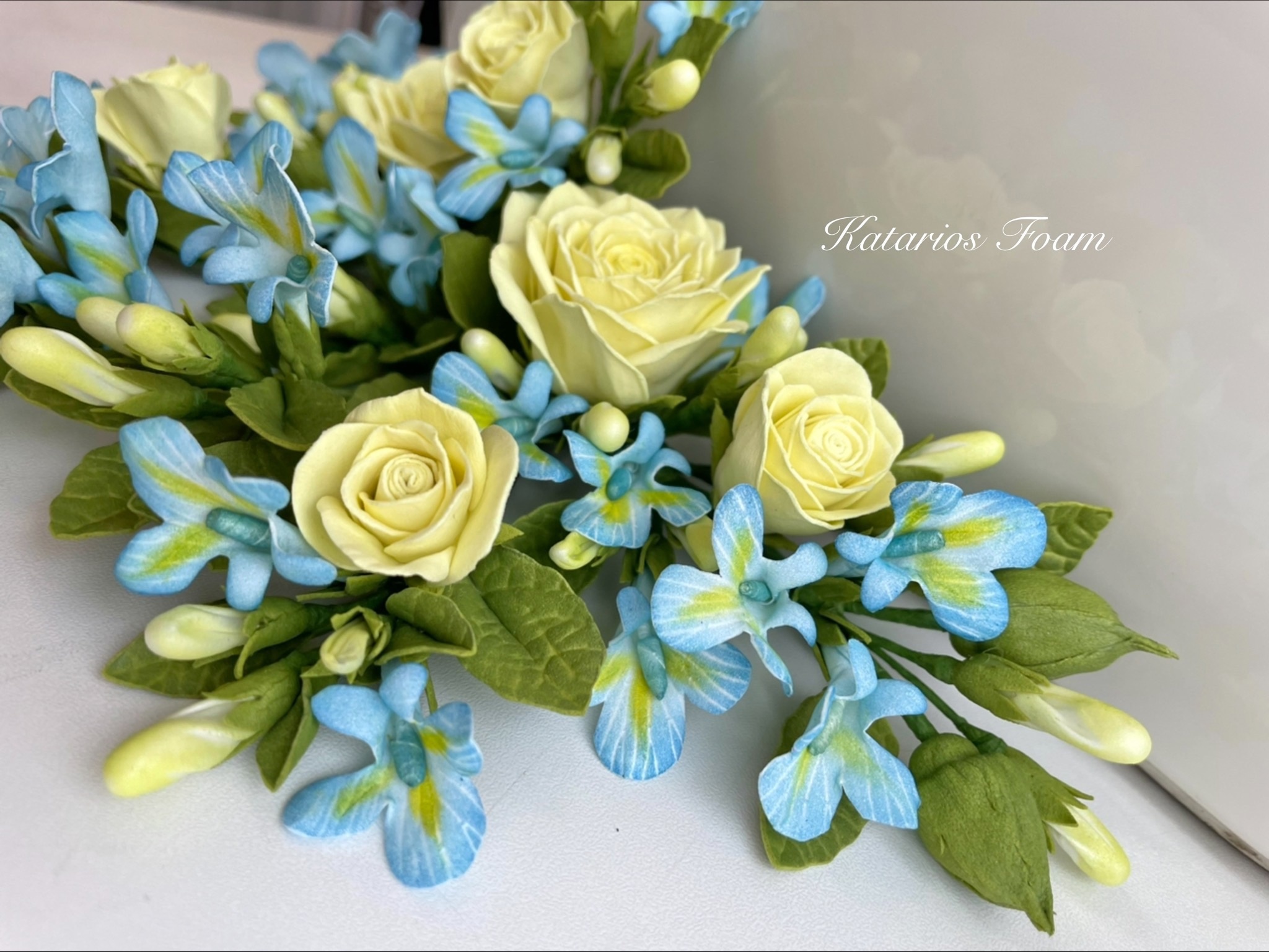 Лобелия и Роза из фоамирана/ Lobelia and the Rose of Foamiran