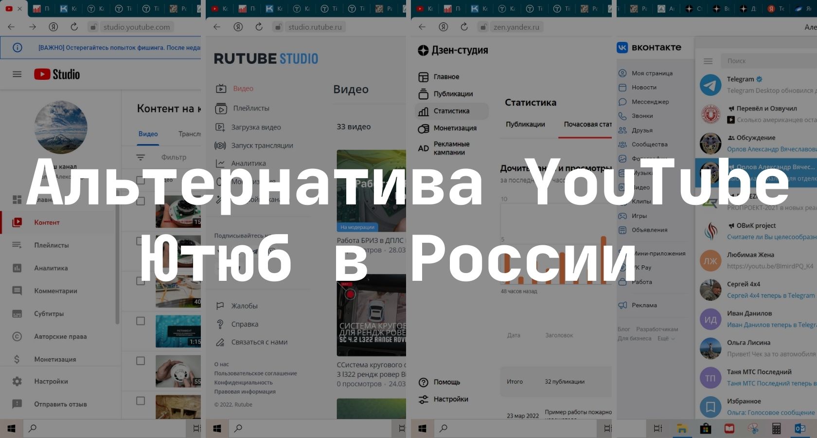 Альтернатива YouTube Ютюб в России для блогера и пользователя