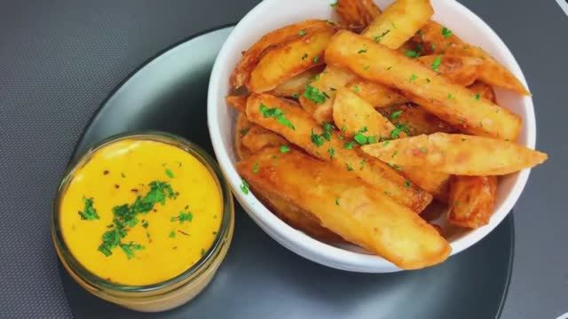 Приготовим - СУПЕР ХРУСТЯЩИЙ! Картофель фри с сырным соусом