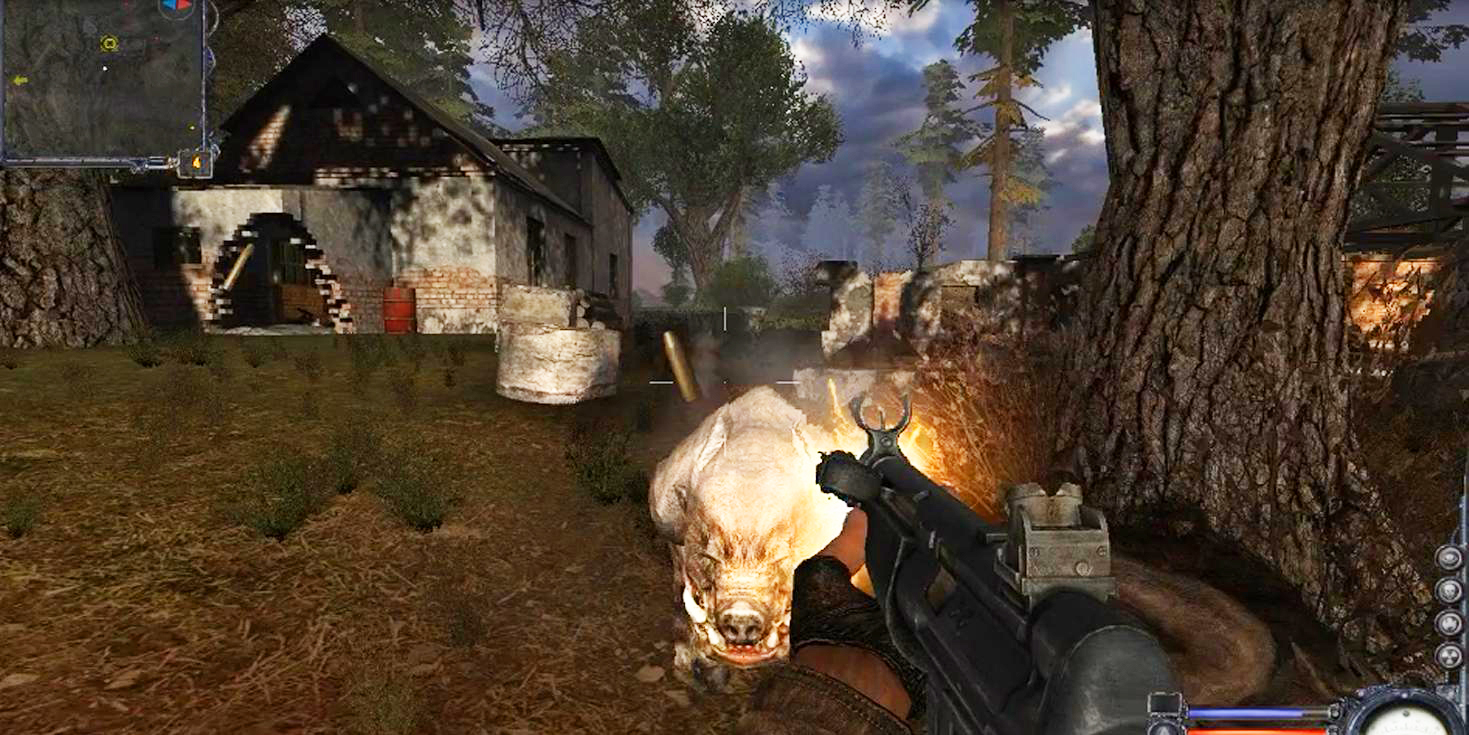 S.T.A.L.K.E.R.: Чистое небо.Найти счастливый детектор и зачистить АТП и сгоревший хутор от мутантов.