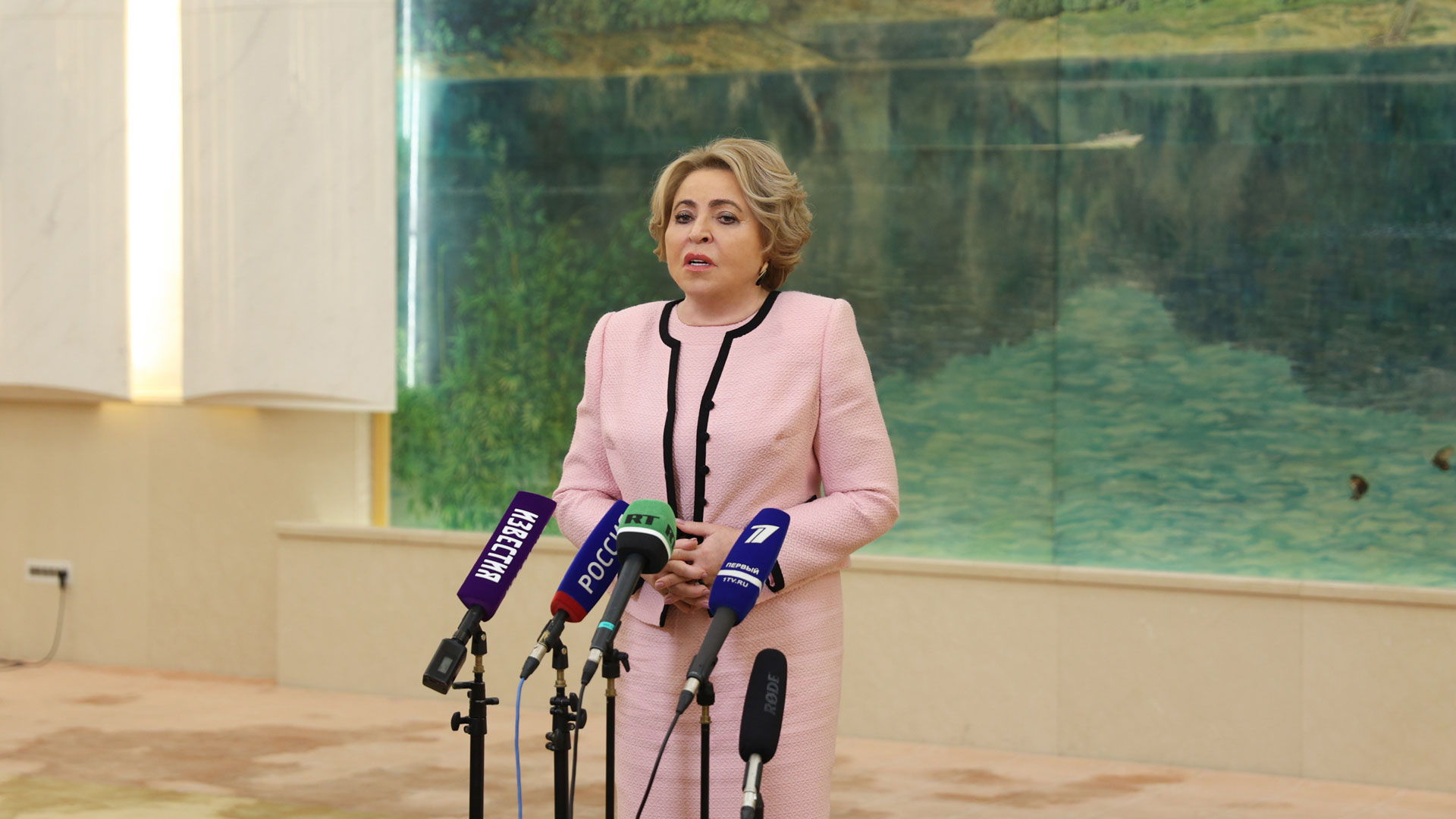 Пресс-подход Председателя СФ по итогам встречи с Председателем КНР