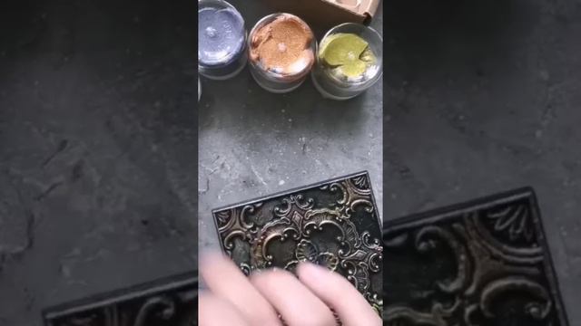 Работа металлизированными восками на плитке каф'декоръ от oralines