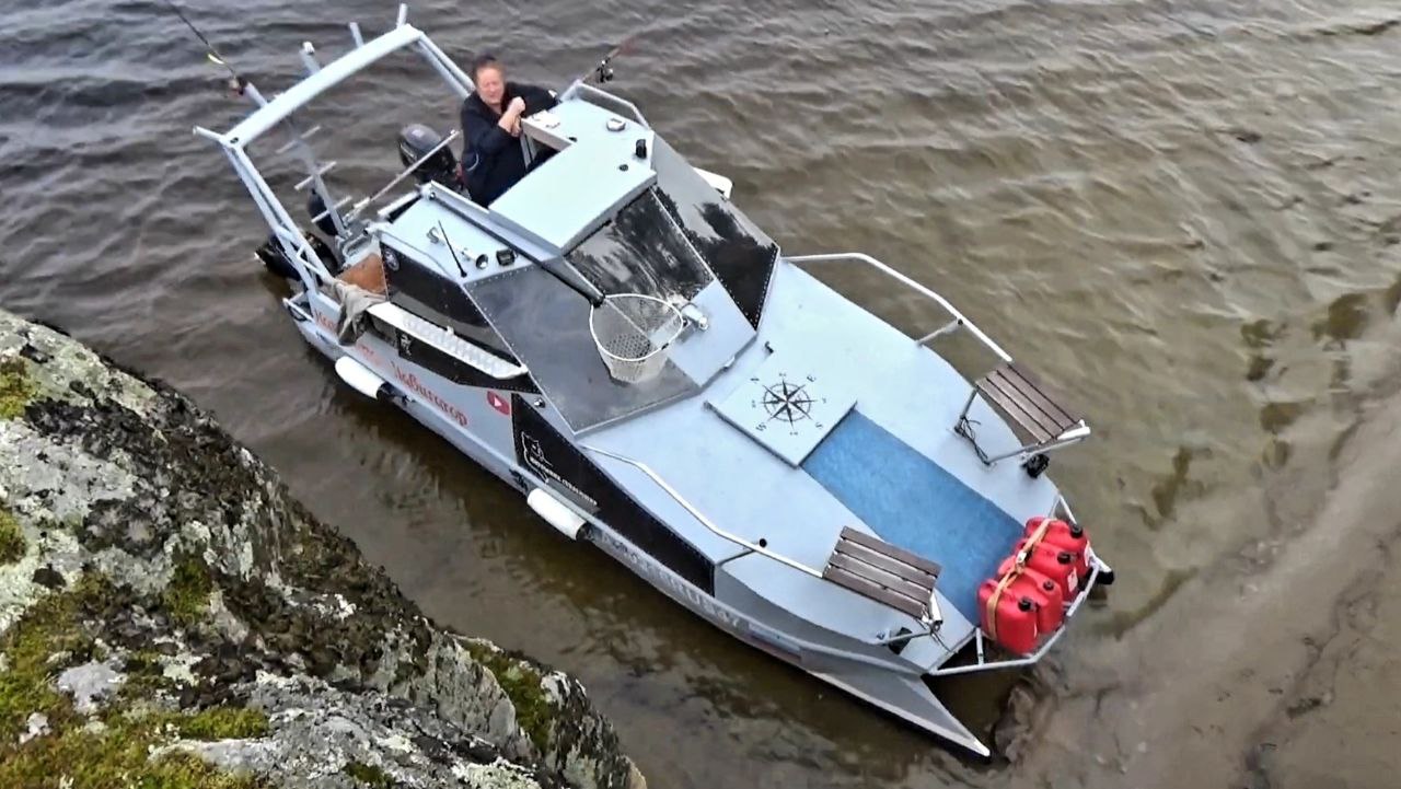 Ладожская кругосветка часть 7 , рыбалка в Карельских шхерах, fishing, Катамаран Навигатор