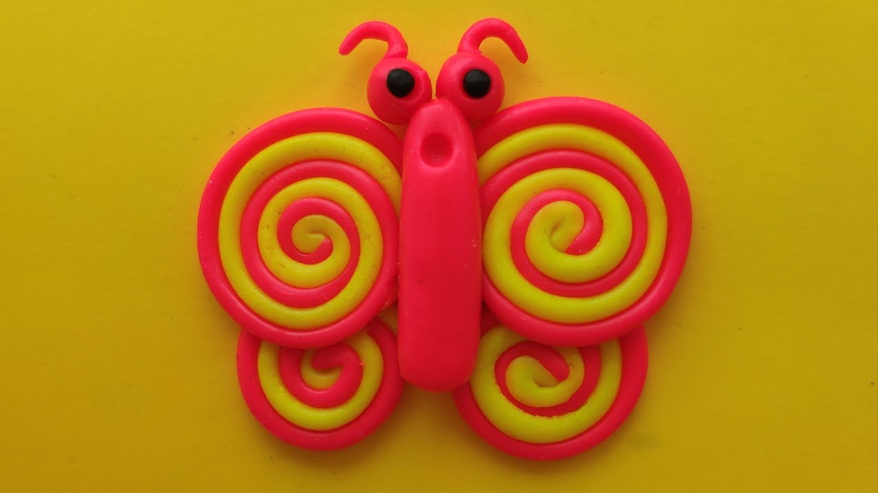 Как слепить из пластилина спиральную бабочку.