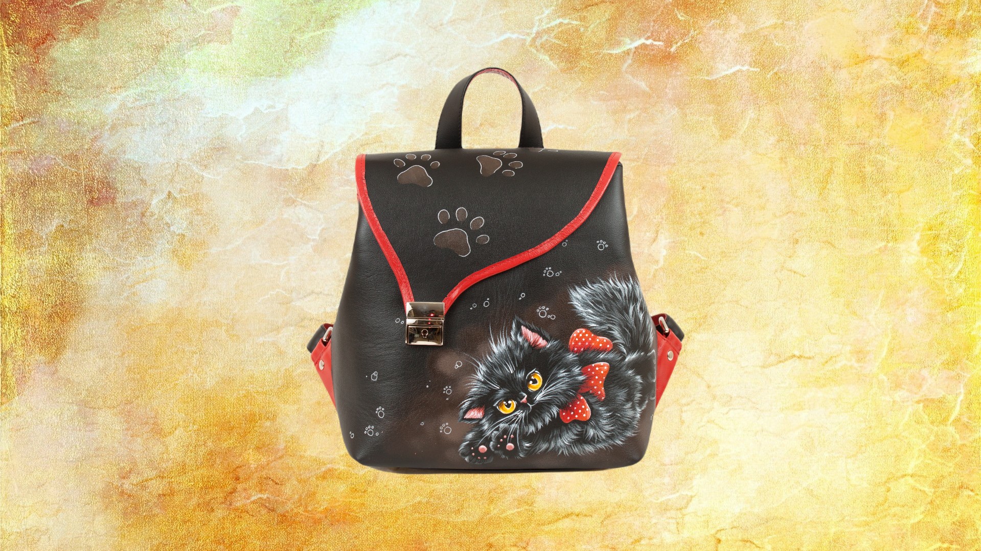 Рюкзак с косым клапаном "Пушистые лапки" Pelle Volare