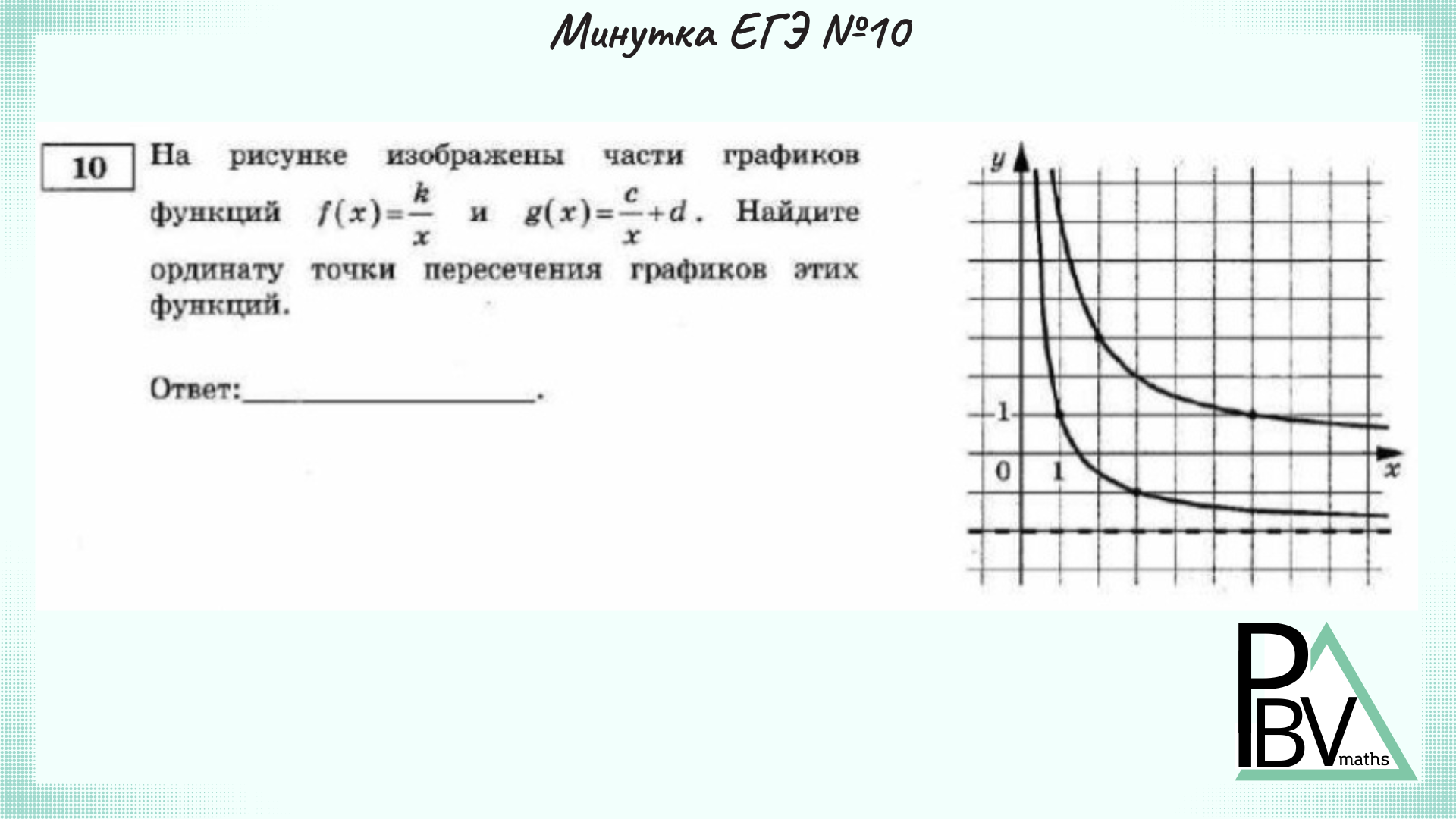 Задание 10 (В1) ЕГЭ по математике (профиль) ▶ №10 (Минутка ЕГЭ)