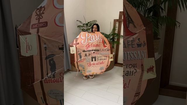 Зонт женский Flioraj Розовый 3 сложения Автомат Антиветер Париж 013-039FJ