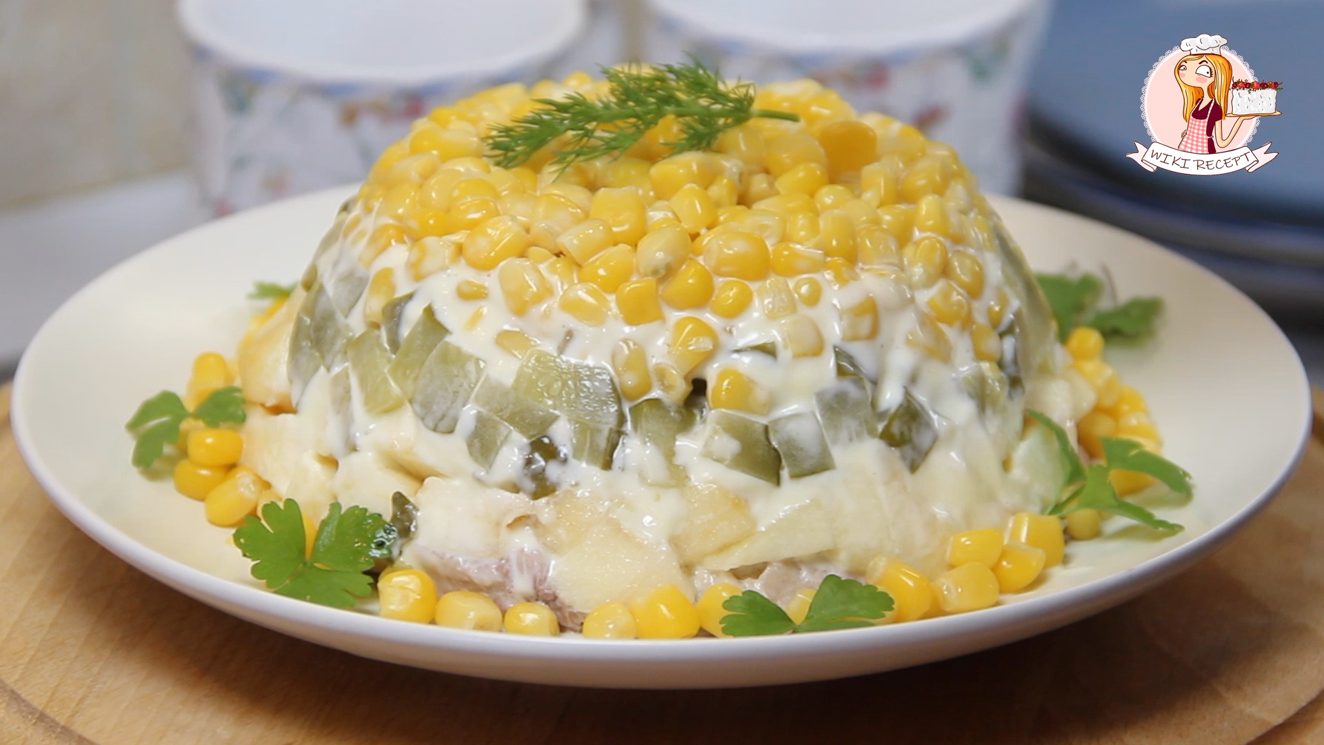 Салат – Находка! САЛАТ из КУРИЦЫ с КУКУРУЗОЙ и ОГУРЦОМ. Простой, но не стыдно и на праздник подать