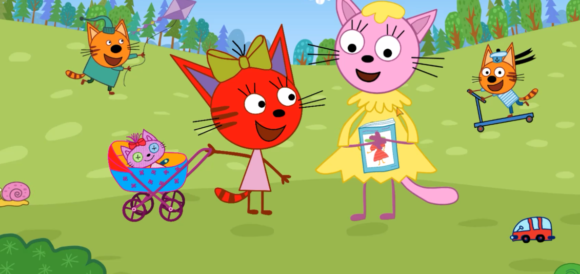 Увлекательная раскраска с анимациями - три кота!