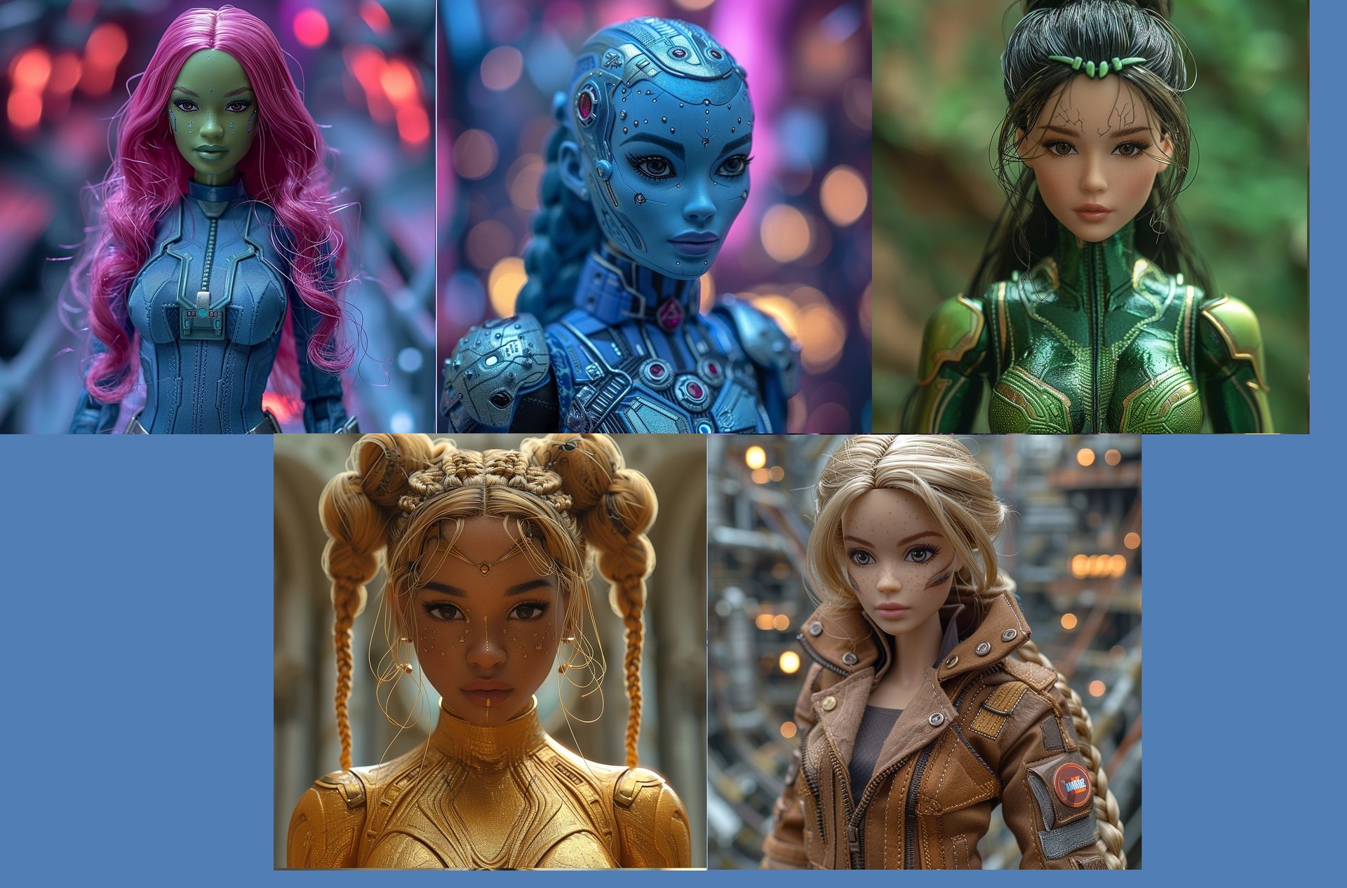 Героини фильмов "Стражи Галактики " в стиле кукл Барби