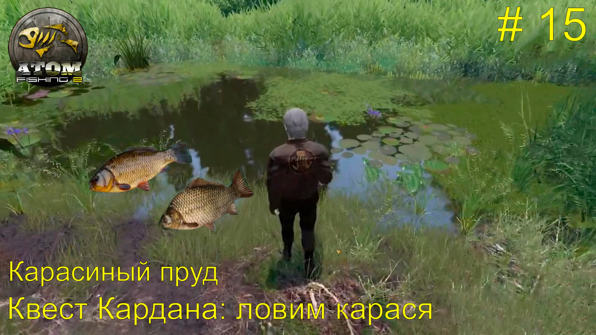Карасиный пруд. Квест Кардана: ловим карася. # 15. Atom  Fishing 2