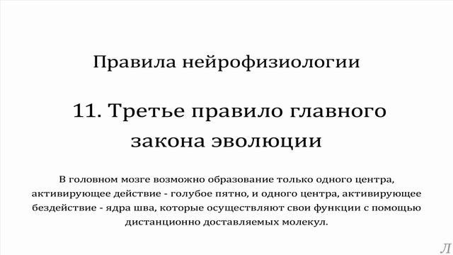 10.11 Правила нейрофизиологии. Третье правило главного закона эволюции