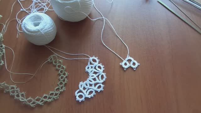 Фриволите иглой. Узел фриволите, вязать легко и просто.