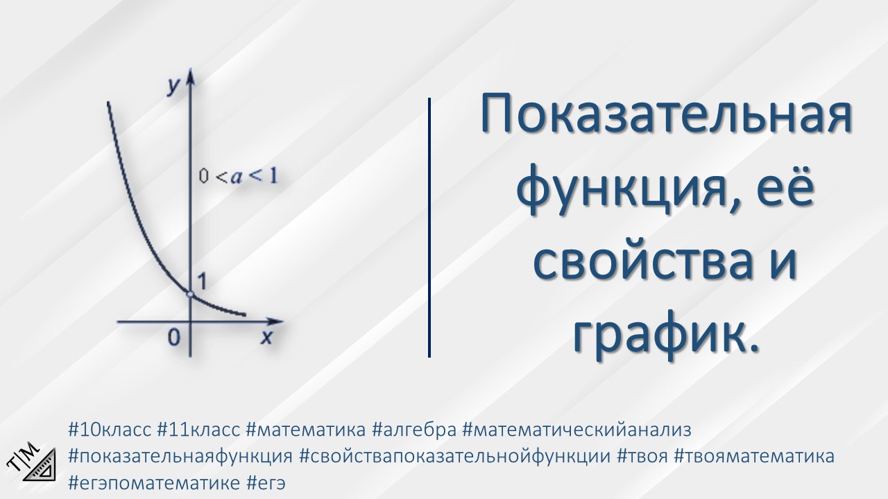 Показательная функция, её свойства и график. 10 класс. Алгебра.